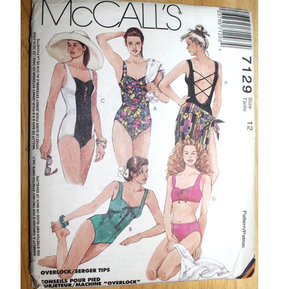 McCall's | Other | Uncut Mccalls 729 Sewing Pattern For Bathing Suits Swimsuits From 1994 Sz 12 ...